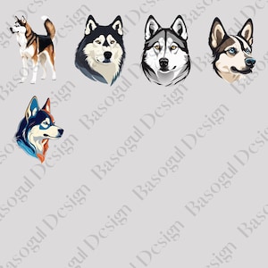 Siberian Husky Clipart Png Dog Clipart Printable Siberian Husky Head ...