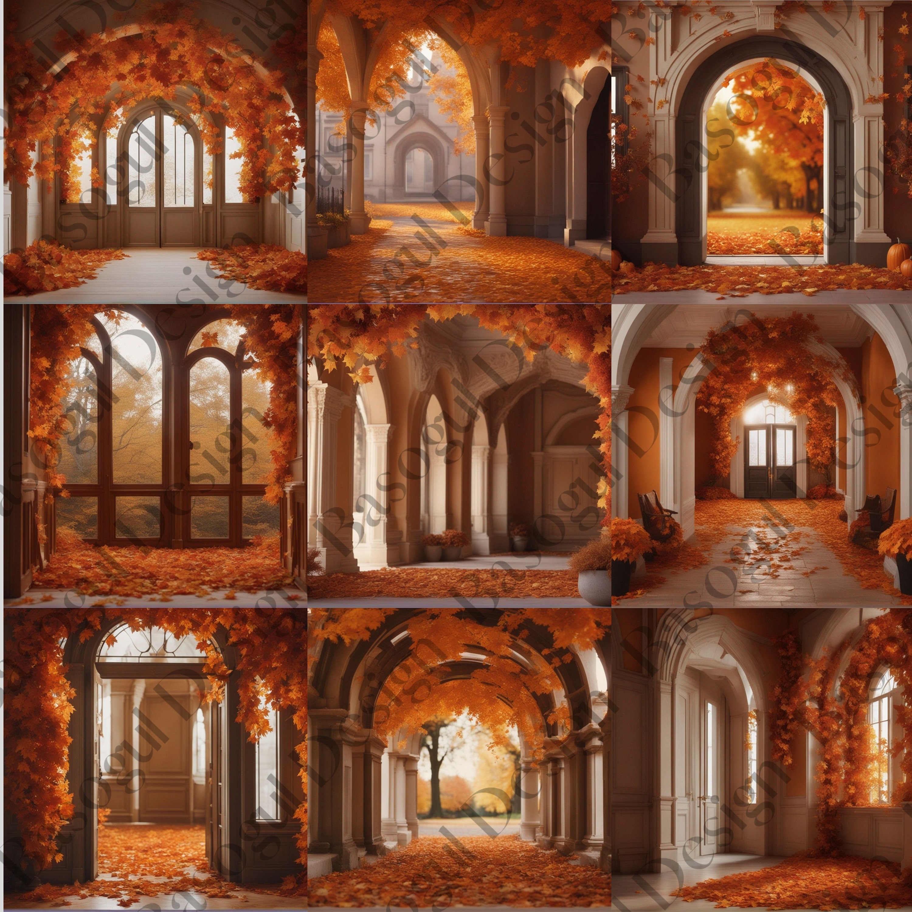 Arch Autumn Backdrop: autumn DIGITAL Backdrop Autumn Background Wedding ...