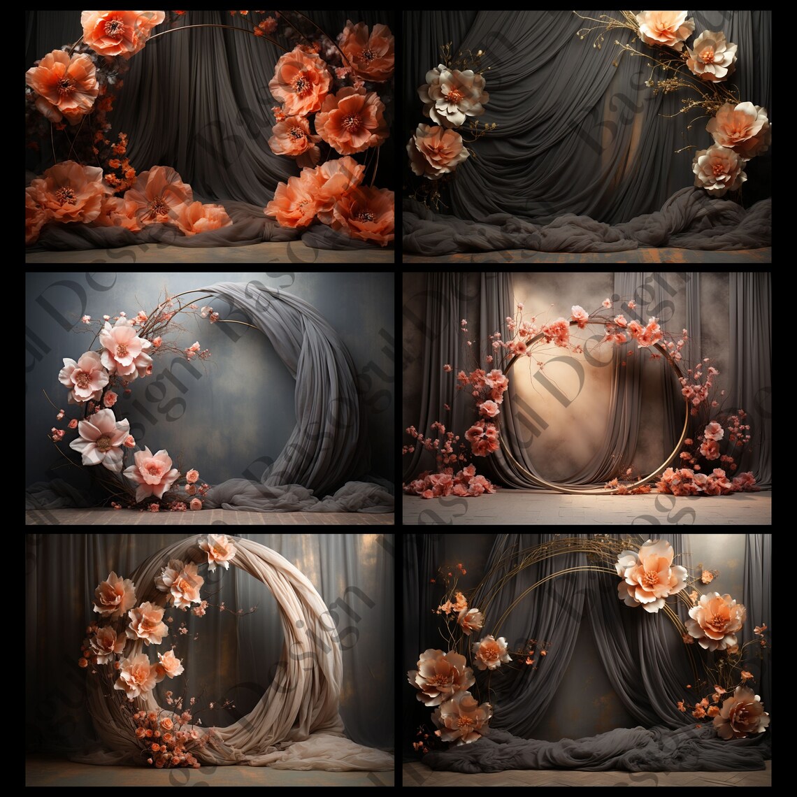 Charcoal Pearl Maternity Digital Backdrop Photography Background ...
