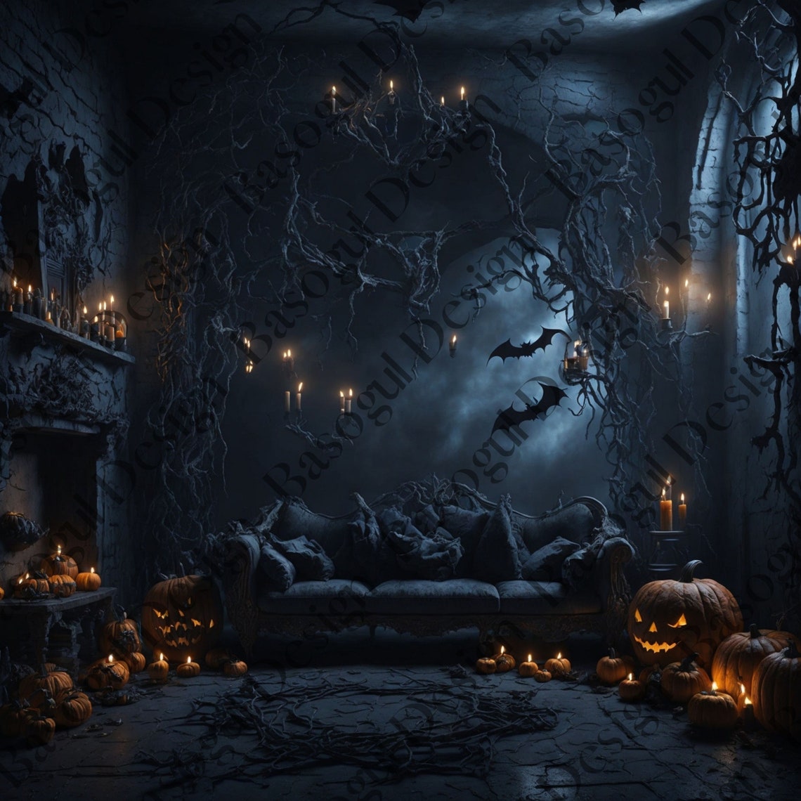 Halloween Backdrop Chair: halloween DIGITAL - Etsy