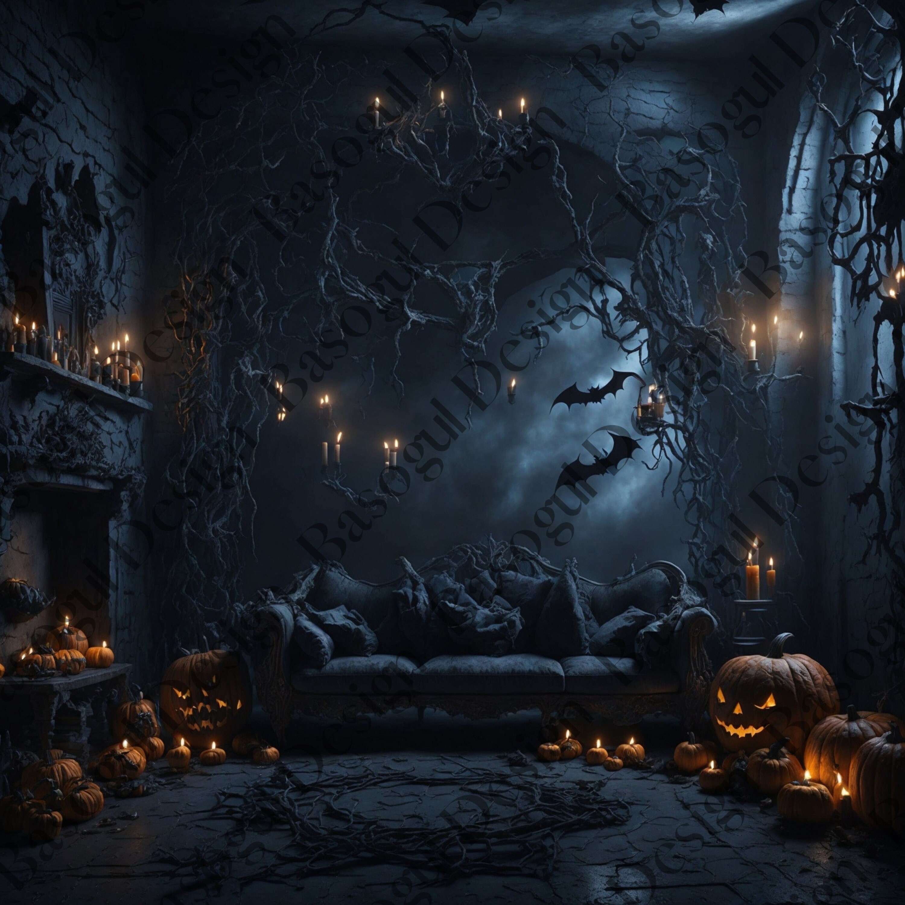 Halloween Backdrop Chair: "halloween DIGITAL Backdrop" Studio Overlay ...