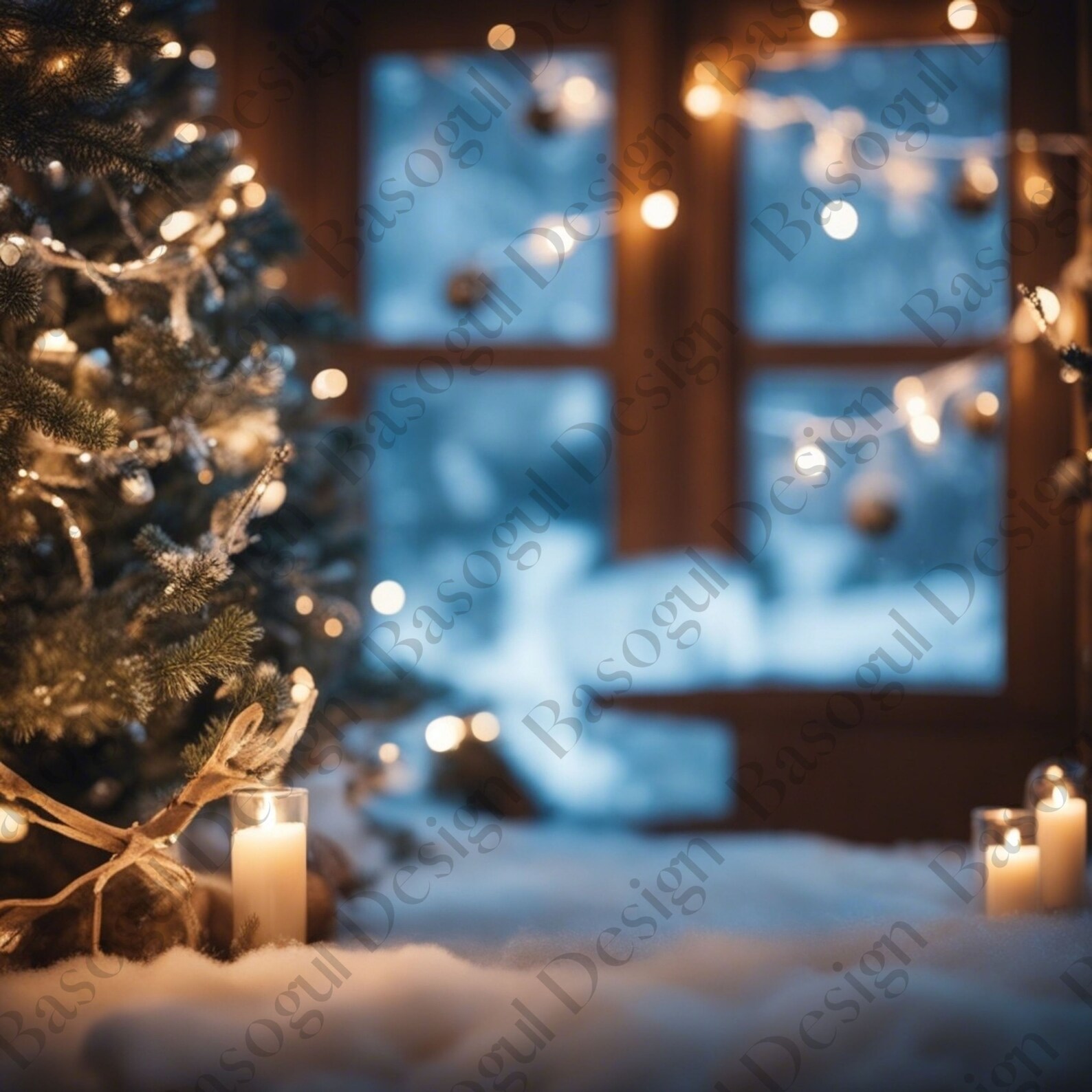 Christmas Windows Baby Digital Backdrop Photography Background ...