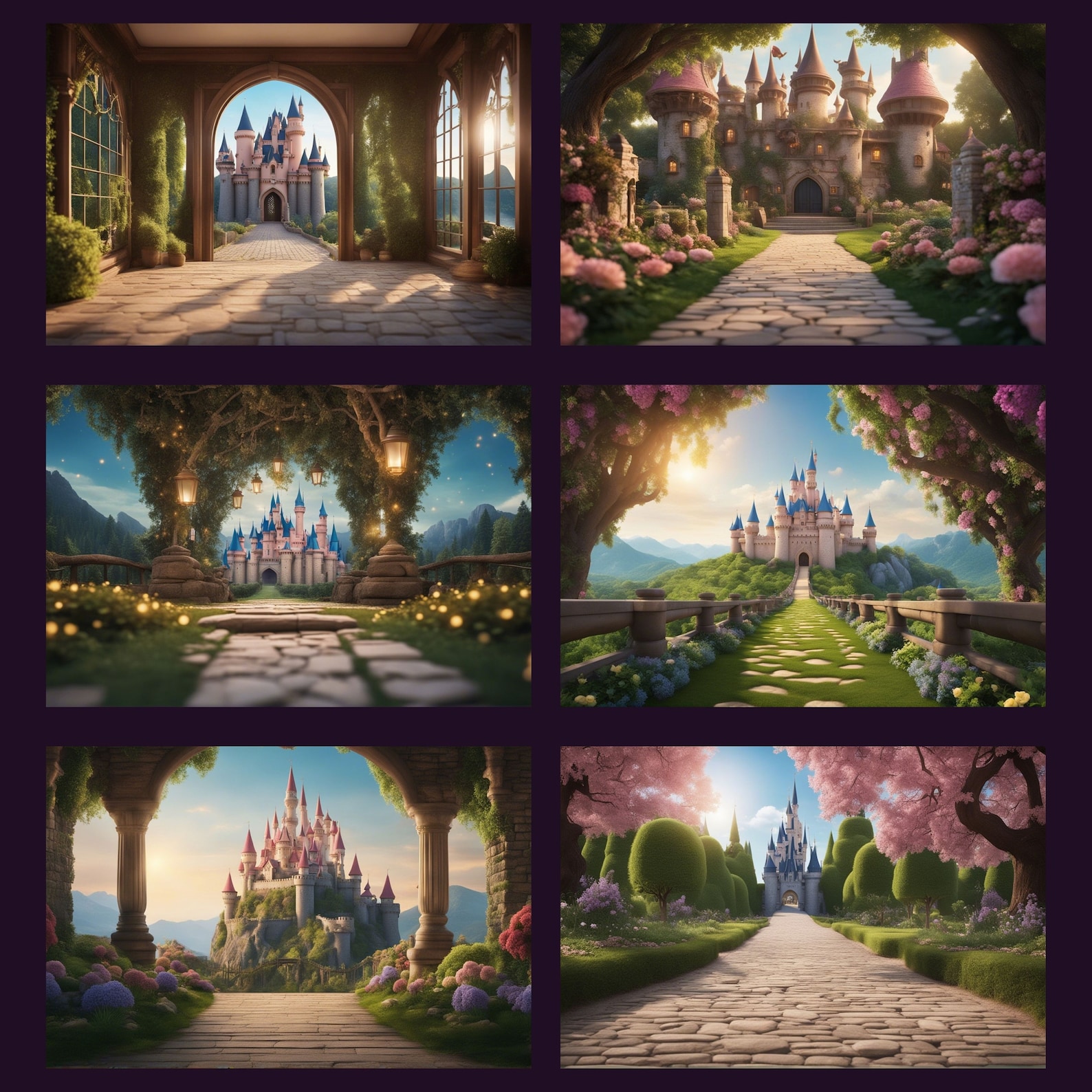 Princess Castle Backdrop Cinderella Palace Digital Background Portrait ...