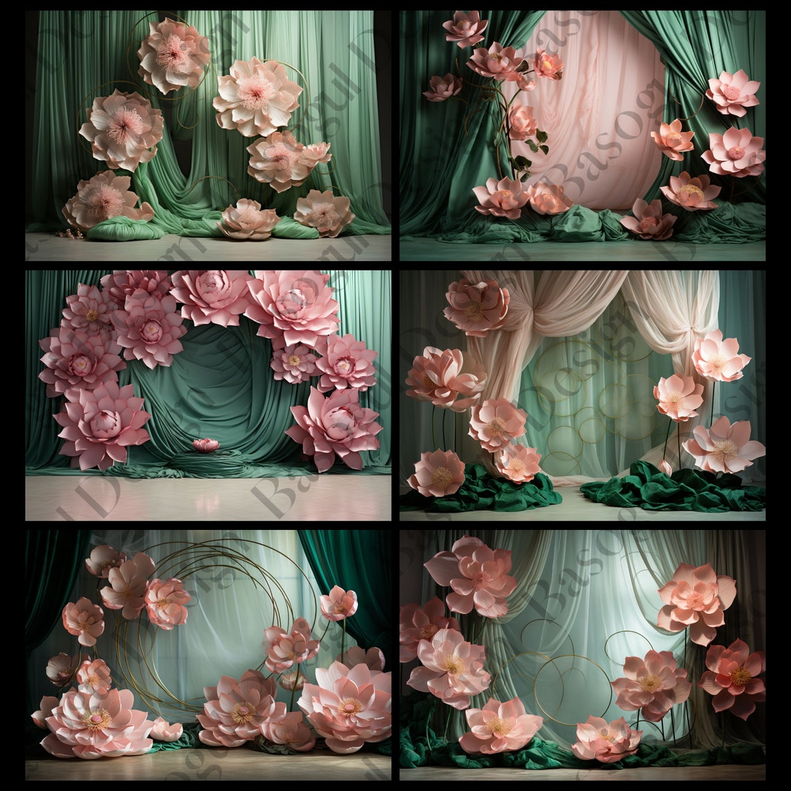 Pink Lotus Maternity Digital Backdrop Photography Background Wedding ...