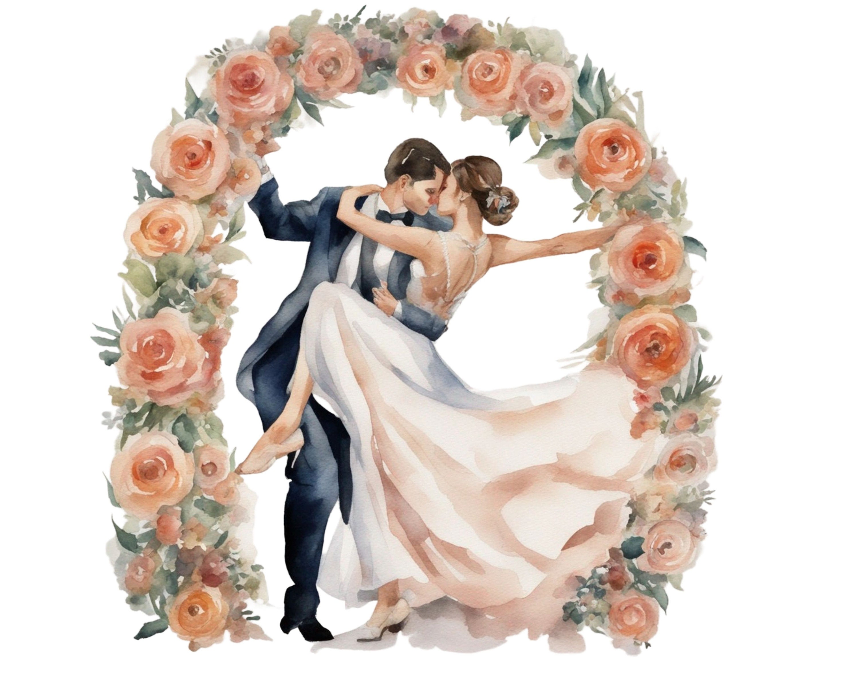 Watercolor Wedding Dance Clipart: wedding Clipart - Etsy