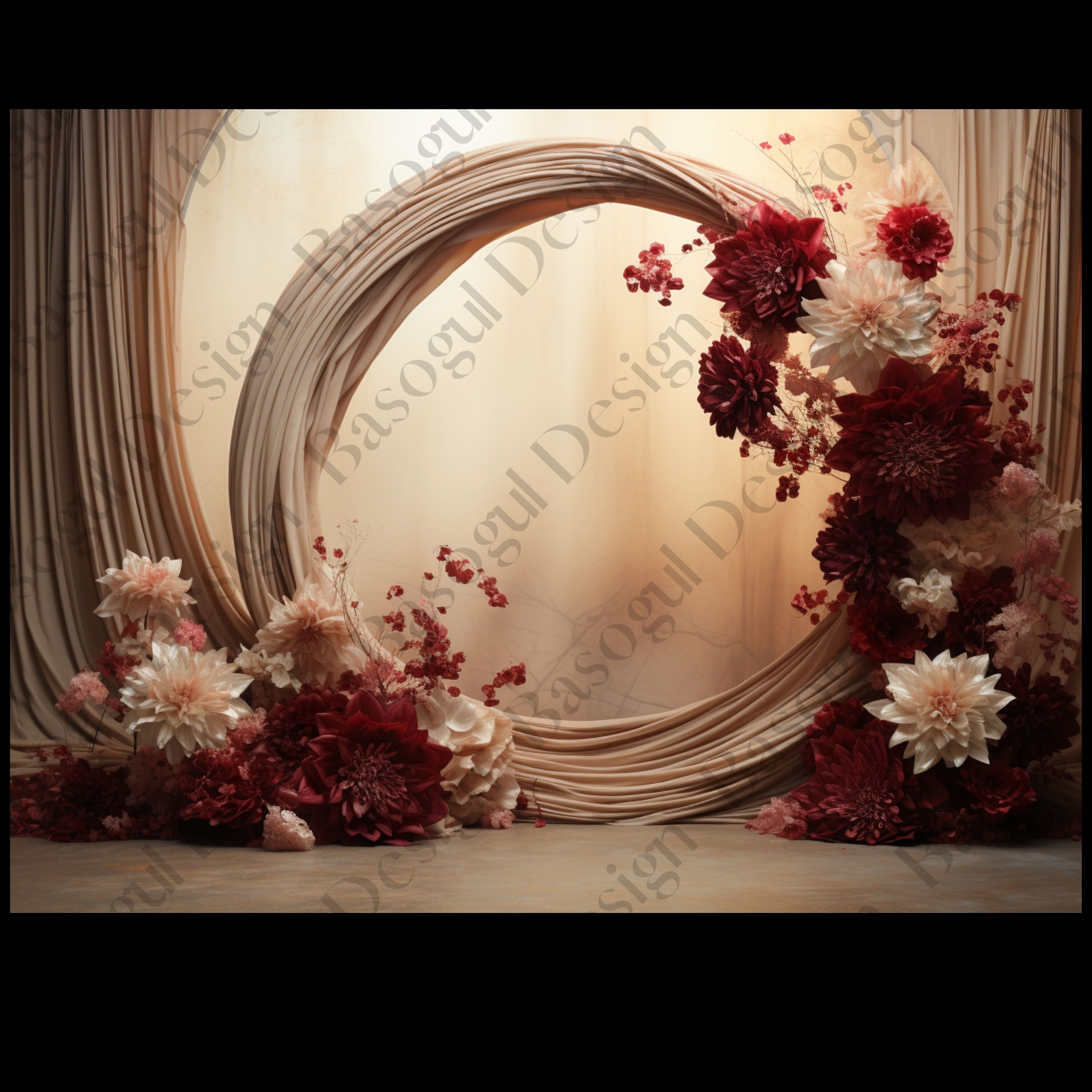 Maroon Cream Maternity Digital Backdrop Photography Background Wedding ...