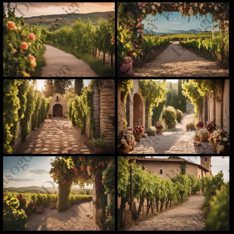 Vineyard Wedding Digital Backdrop Photography Background - Etsy