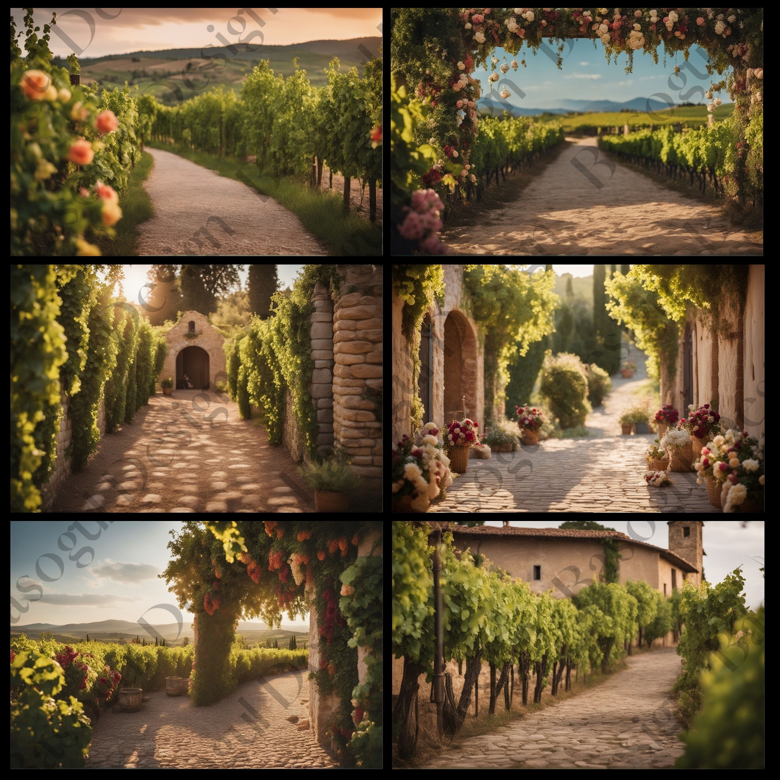 Vineyard Wedding Digital Backdrop Photography Background - Etsy