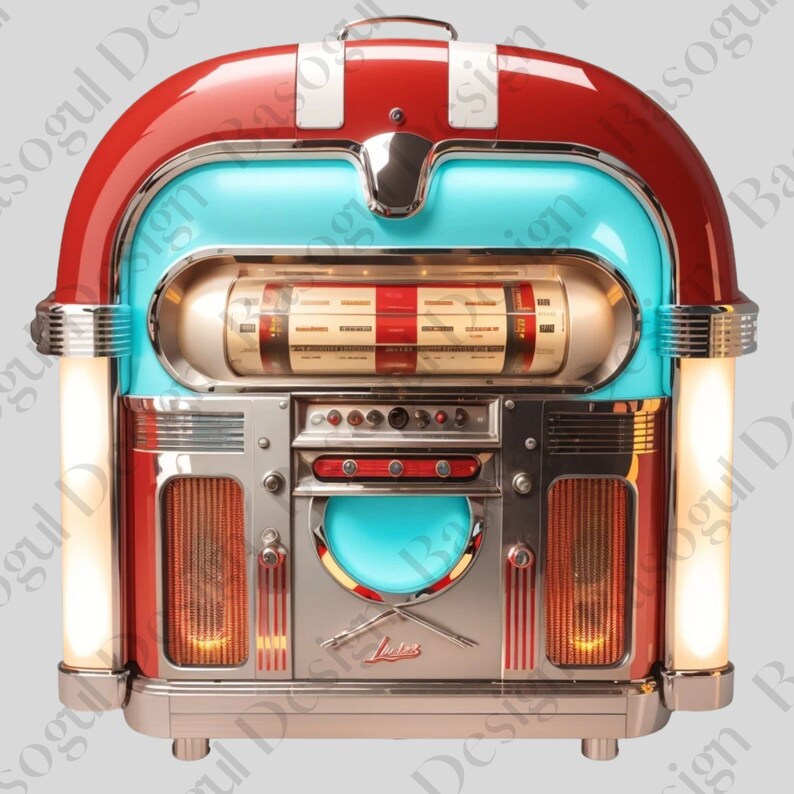 Retro Jukebox Clipart Png 3d Vintage Music Box Clipart Bundle ...