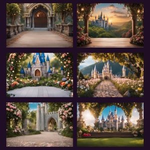 Princess Castle Backdrop Cinderella Palace Digital Background Portrait ...