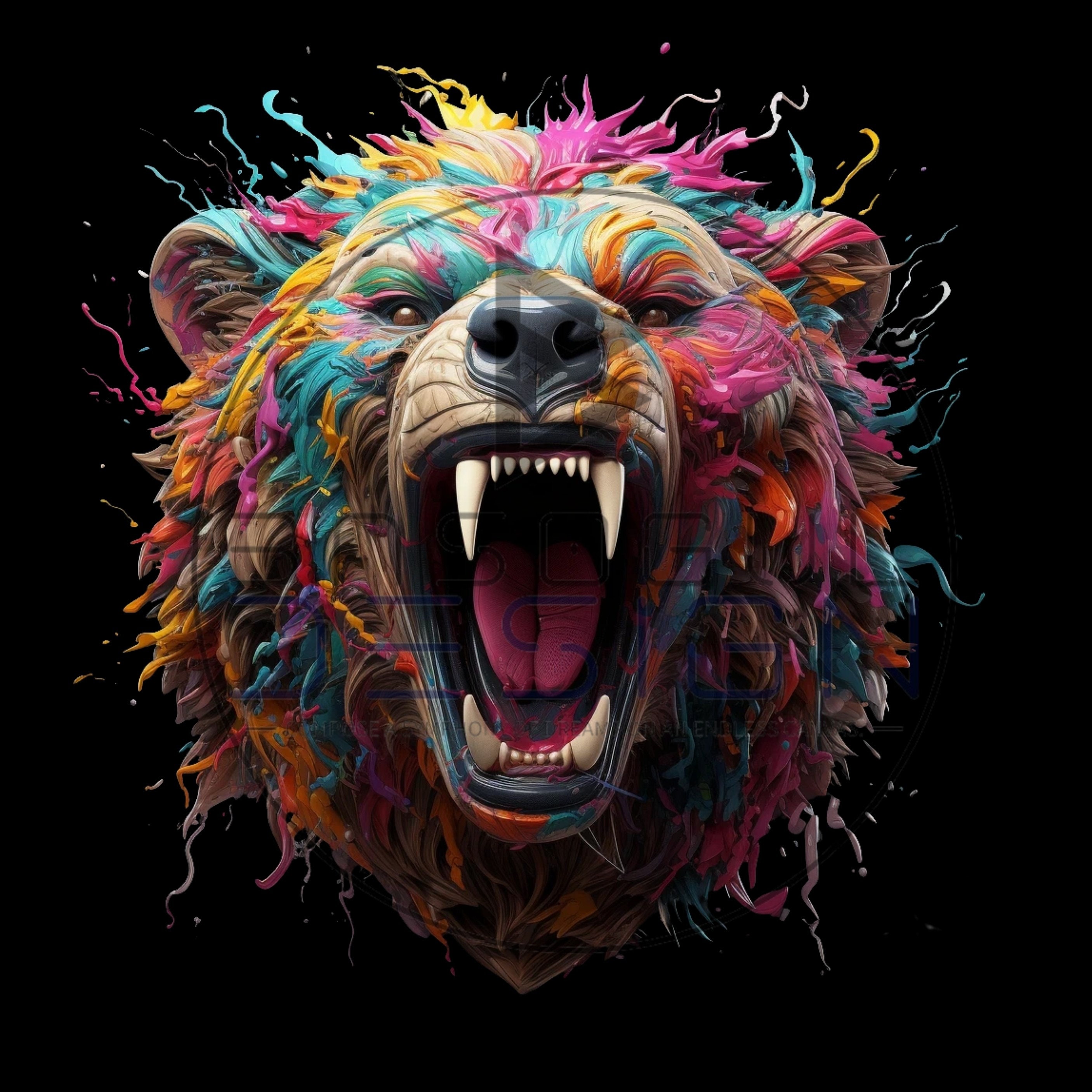 Psychedelic Bear Clipart Png: printable BEAR Clipart Angry Bear Clipart ...