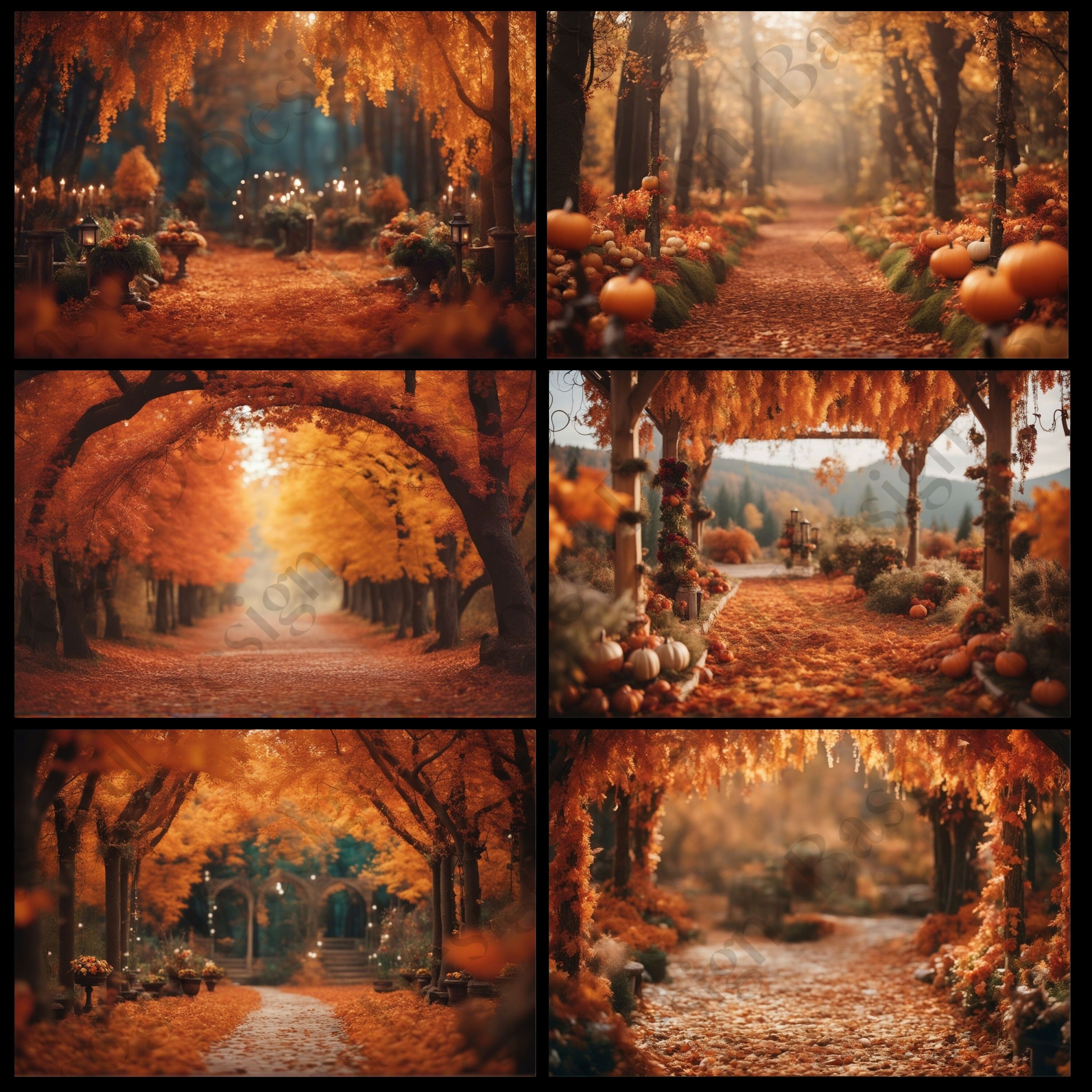 Autumn Wedding Backdrop Photography Background Fall Leaves Ceremony ...