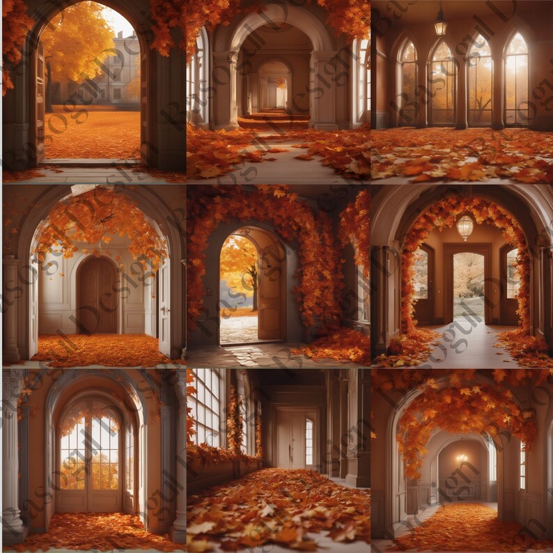 Arch Autumn Backdrop: autumn DIGITAL Backdrop Autumn Background Wedding ...