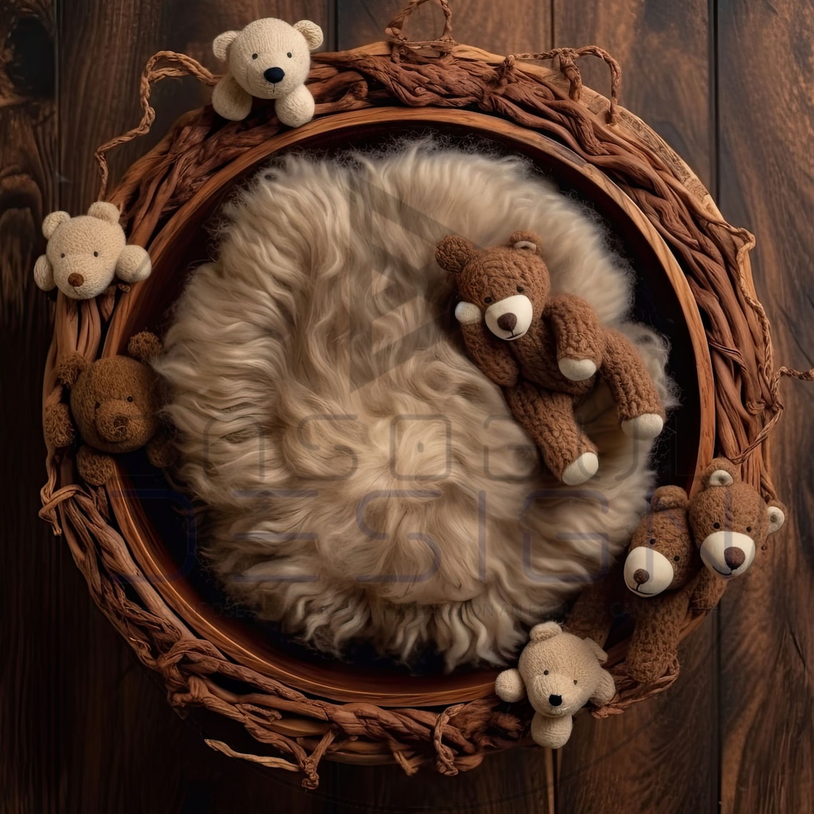 Teddy Bear Newborn Digital Backdrop, Teddy Bear Newborn Prop, Newborn ...
