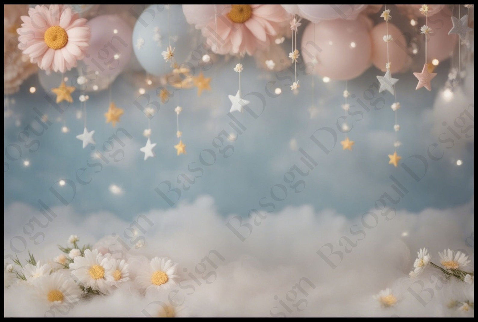 Daisy Baby Digital Backdrop Photography Background Floral Baby Boy Girl ...