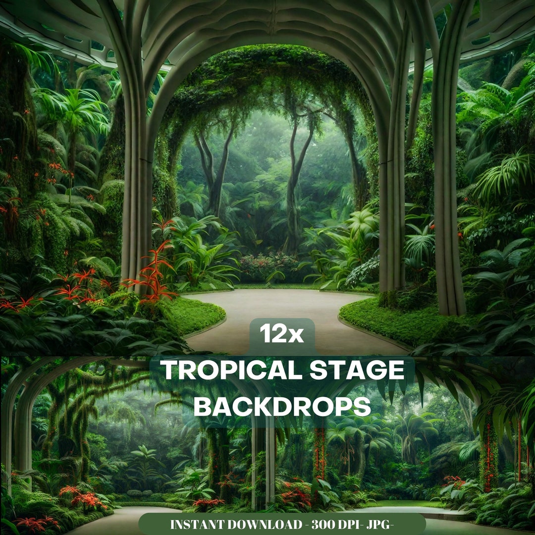 Tropical Forest Stage Backdrop Photography Background Composite Wedding ...