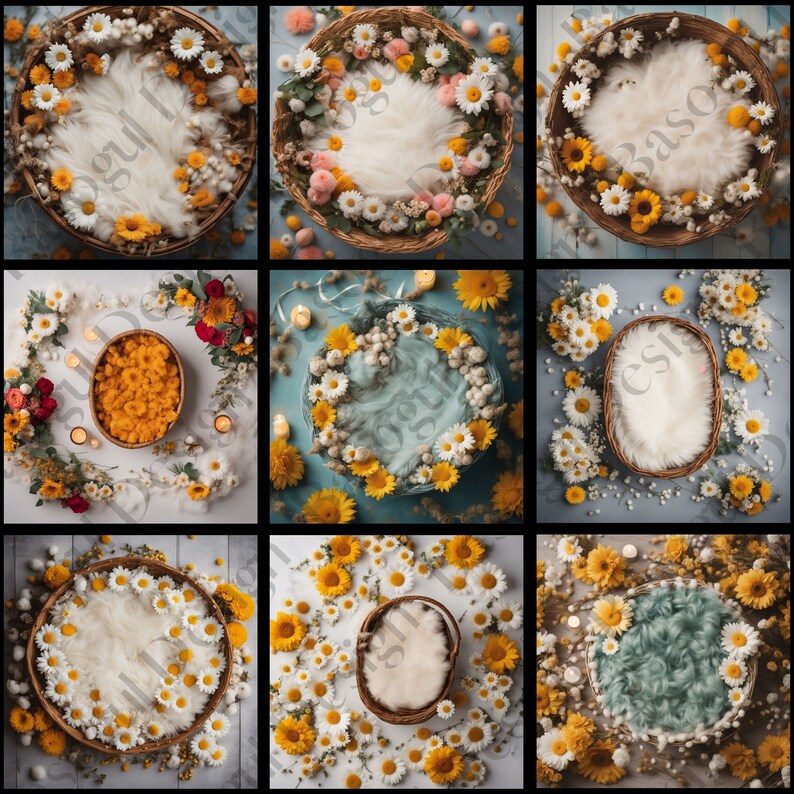 Daisy Newborn Digital Backdrop Photography Background Newborn - Etsy