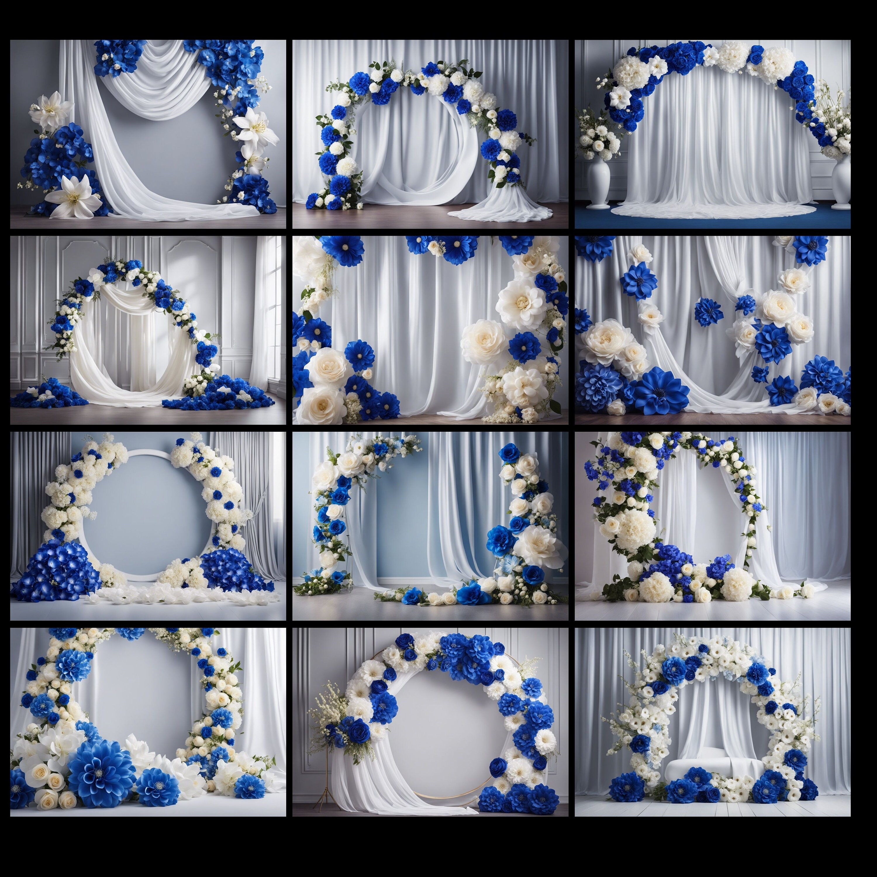 Blue White Maternity Digital Backdrop Photography Background Wedding ...
