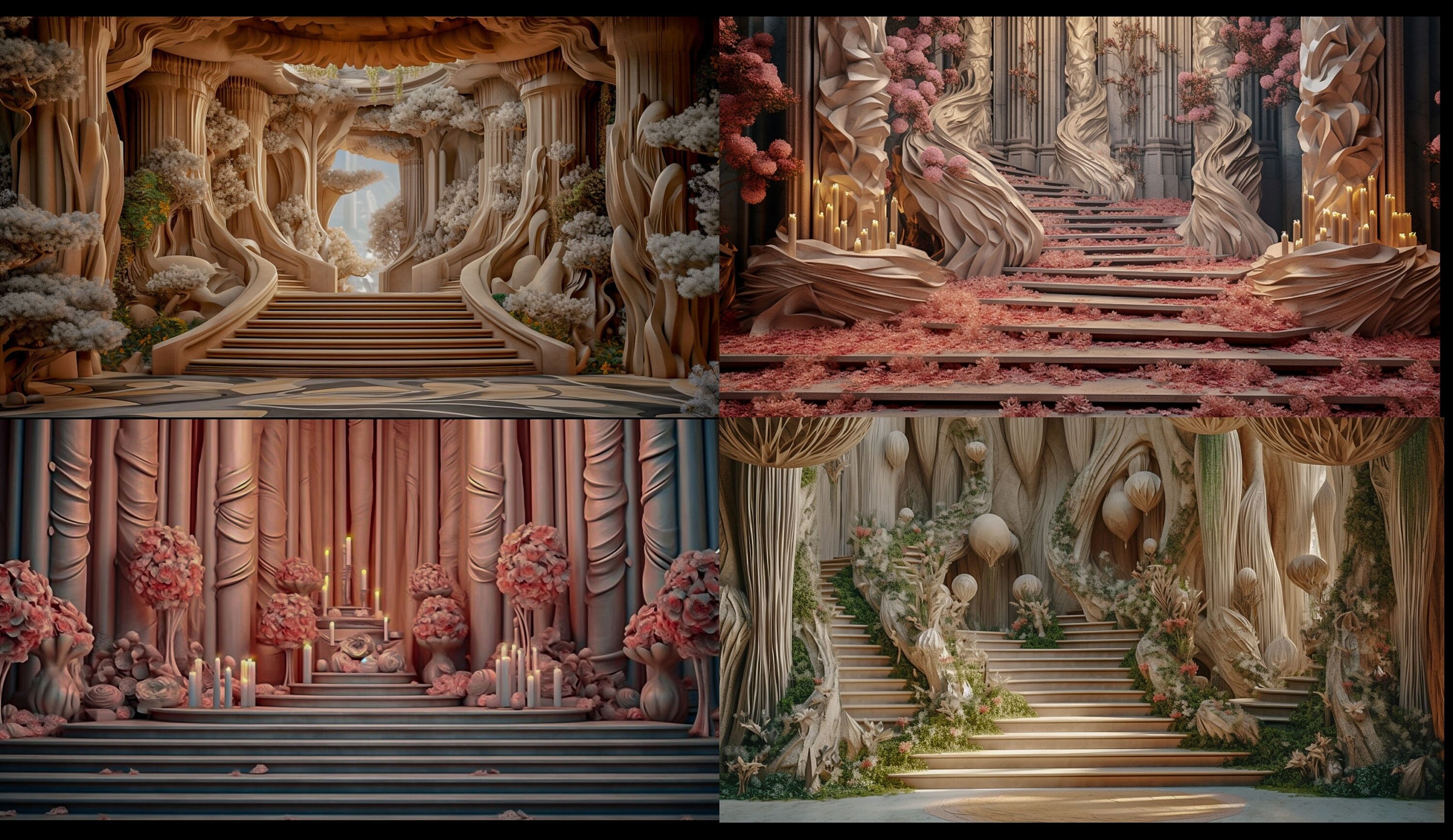 Wood Carved Staircase, Stage Backdrop, Wedding Backdrop, Maternity ...
