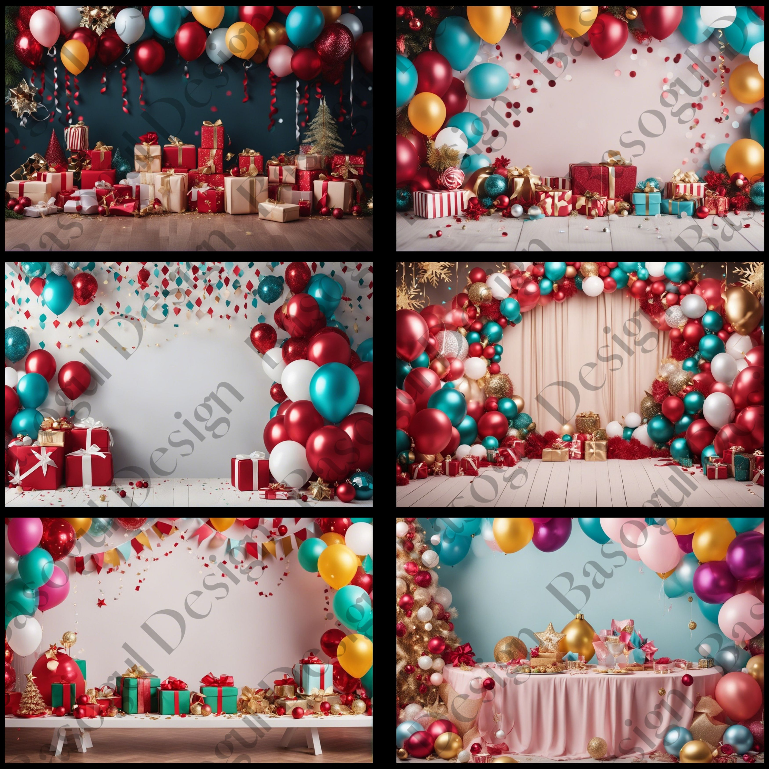 Christmas Party Digital Backdrop Photography Background Baby Kids ...