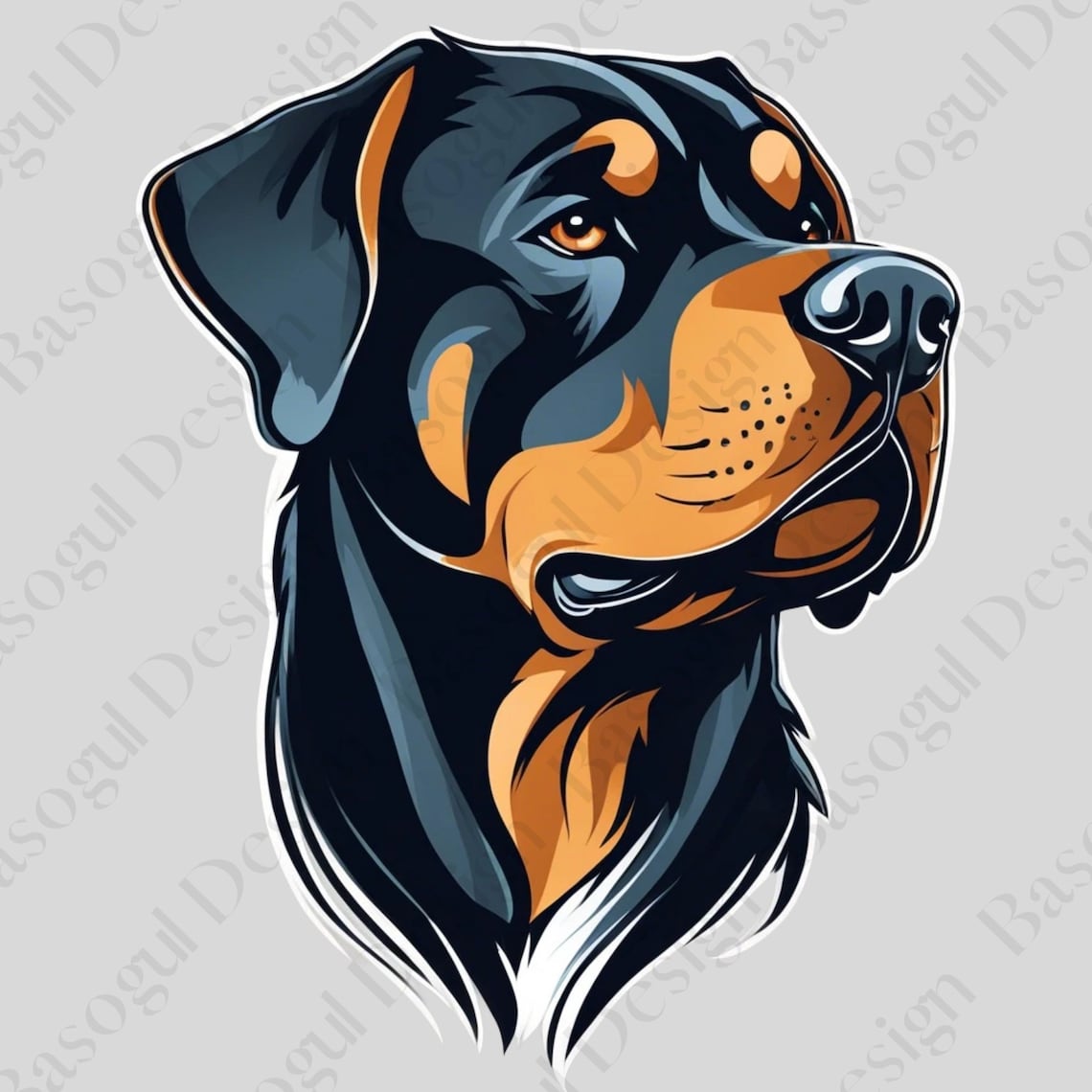 Rottweiler Clipart Png Dog Clipart Printable Rottweiler Head ...