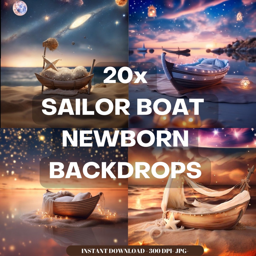 Sailor Boat Newborn Digital Backdrop Photography for Newborn, Baby ...