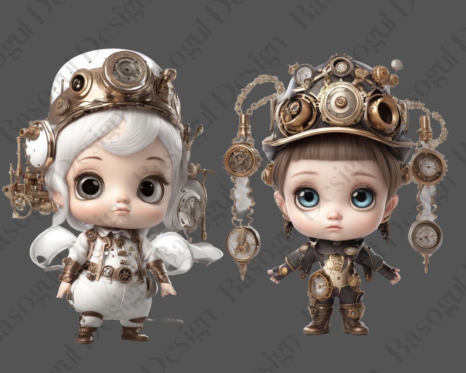 Chibi Steampunk Baby Clipart Png: "chibi BABY Clipart" 3d Little Girl ...