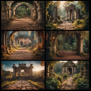 Antique Ruin Wedding Backdrop Photography Background Ancient Temple ...