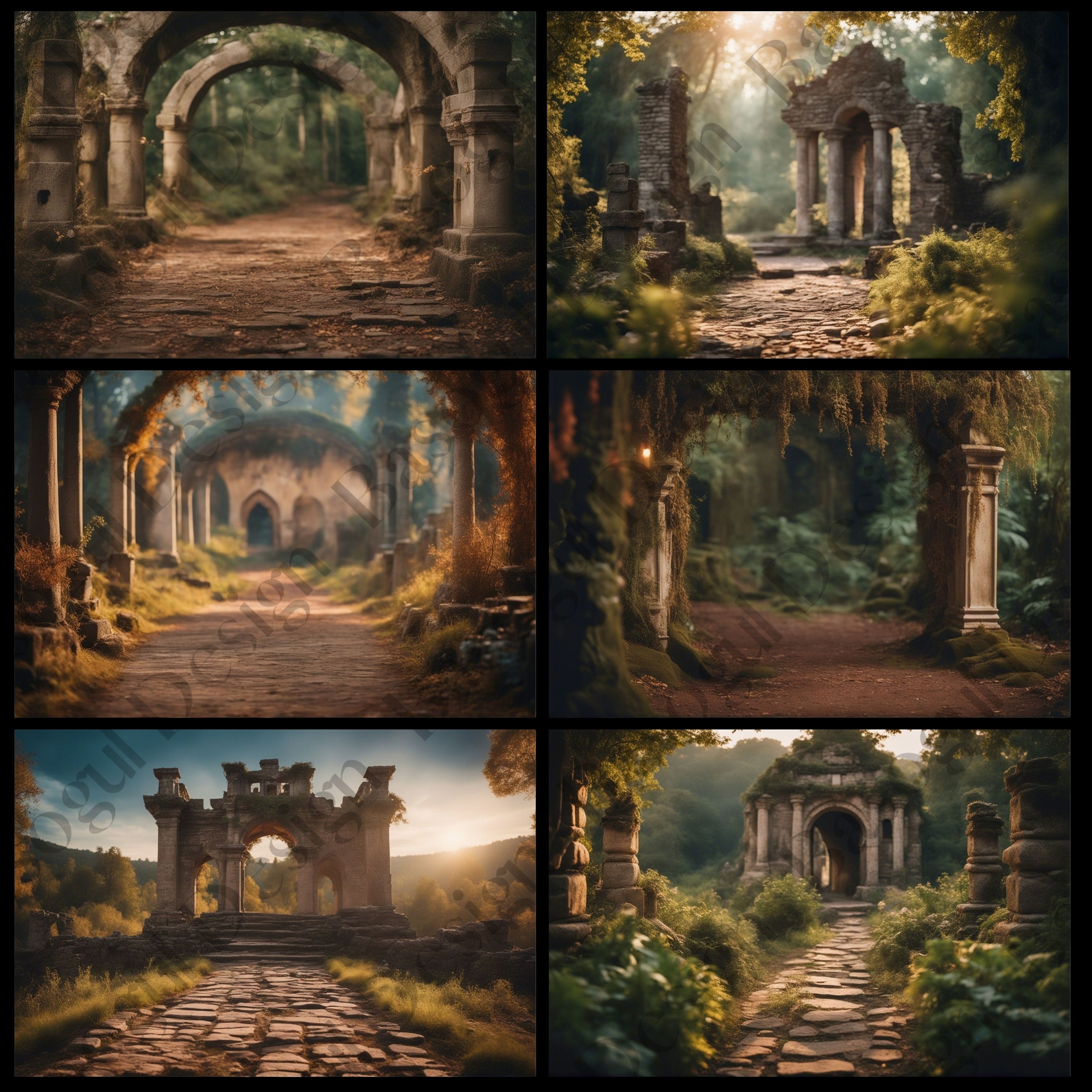 Antique Ruin Wedding Backdrop Photography Background Ancient Temple ...