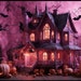 Halloween Backdrop Pink Haunted House Party Decor Kids Digital ...