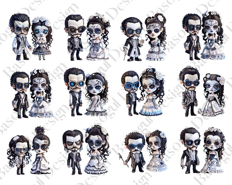 Chibi Wedding Clipart, Chibi Bride Groom Clipart, Chibi Bride Groom ...