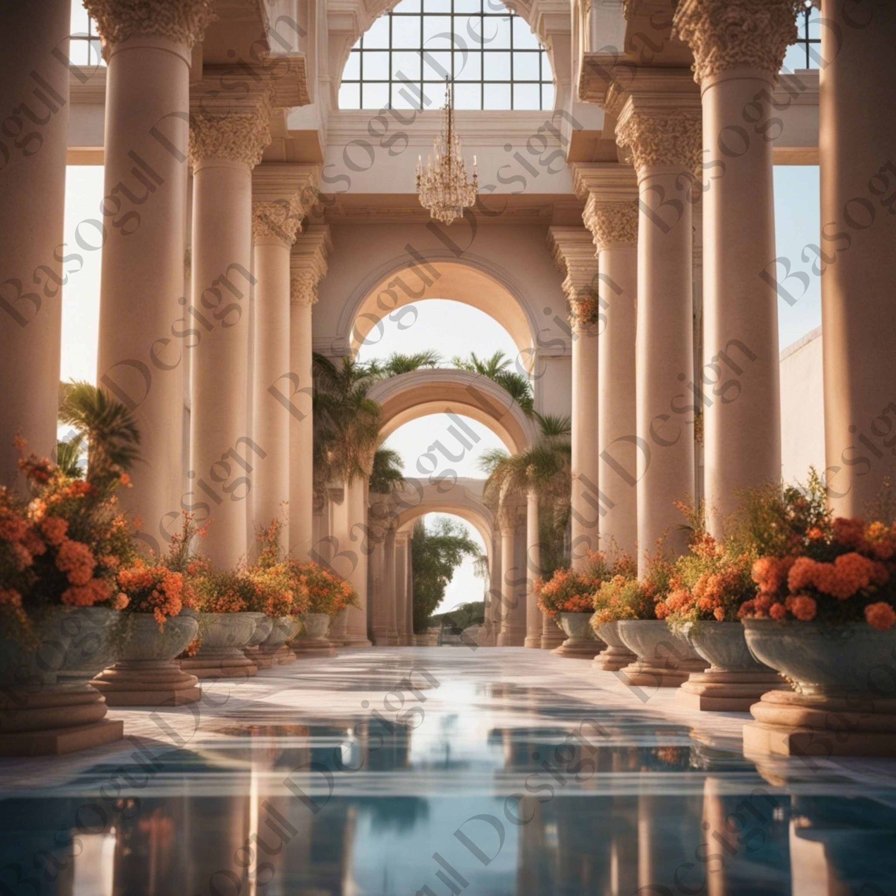 Temple Columns Wedding Digital Backdrop Photography Background Wedding ...