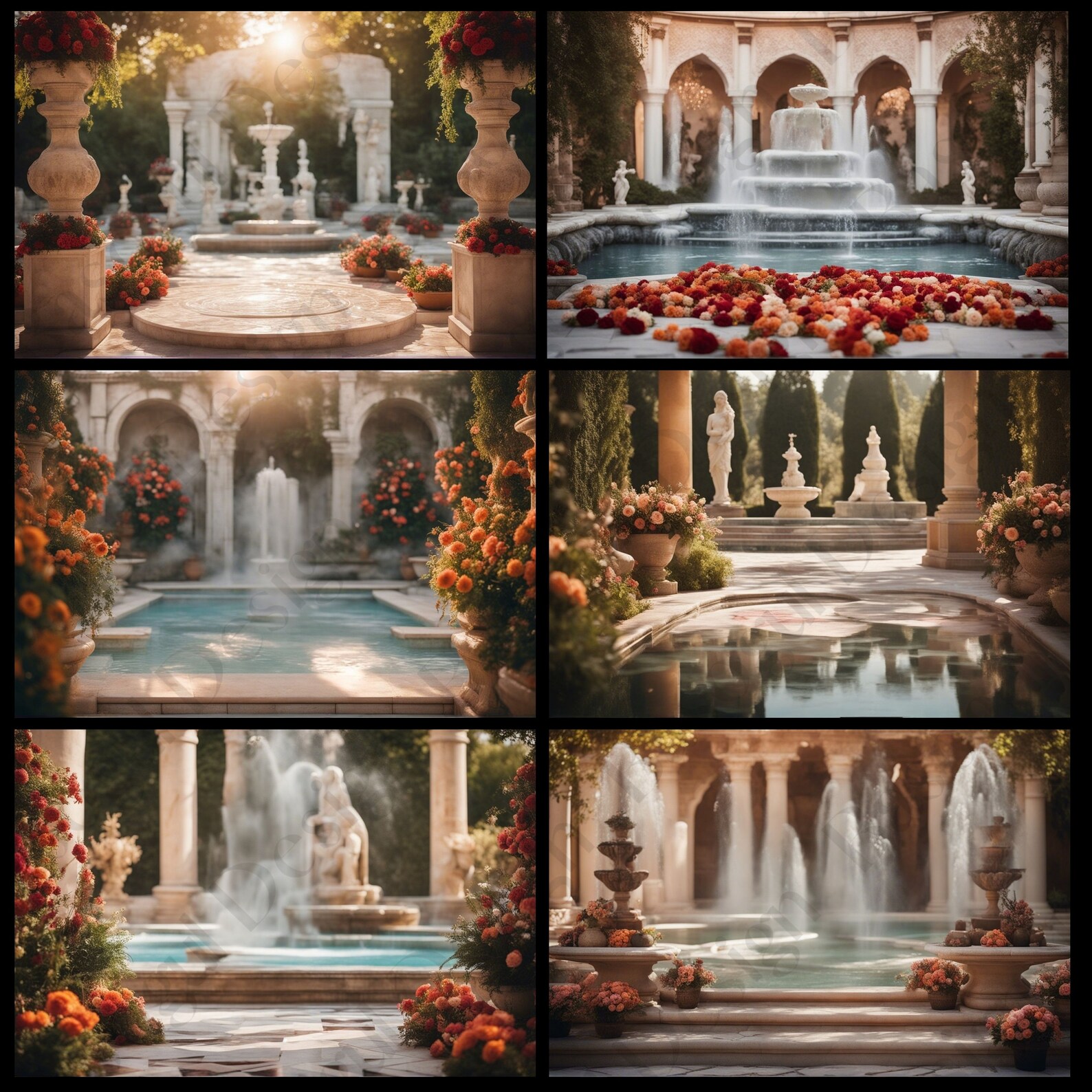 Fountain Maternity Digital Backdrop Photography Background Wedding ...