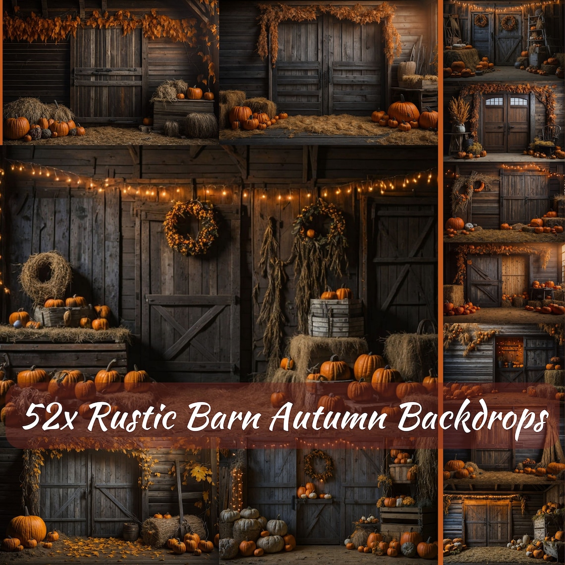 Rustic Barn Autumn Digital Backdrop Photography Background - Etsy