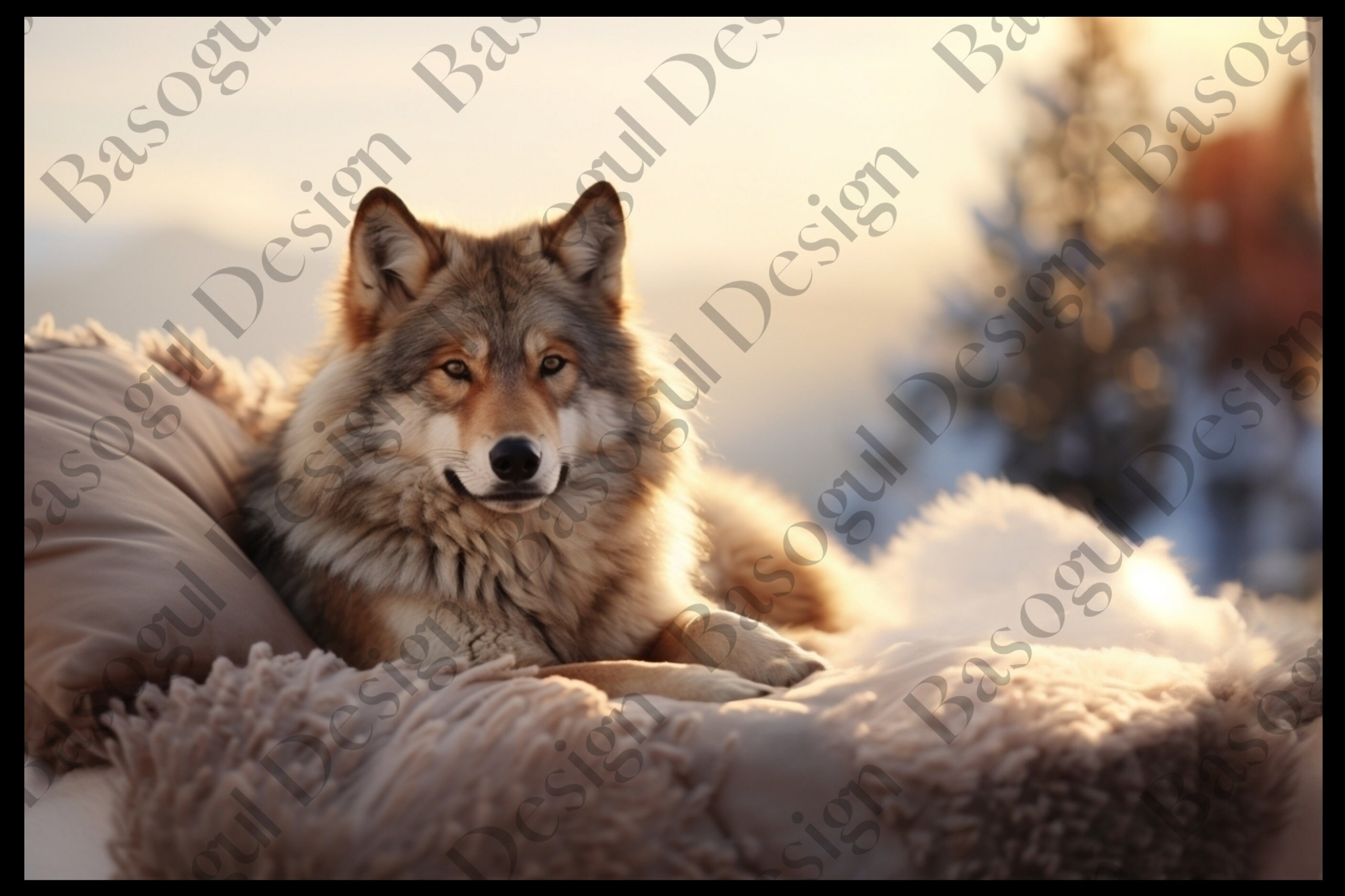 Wolf Newborn Digital Backdrop, Wolf Newborn Prop, Baby Girl Boy ...