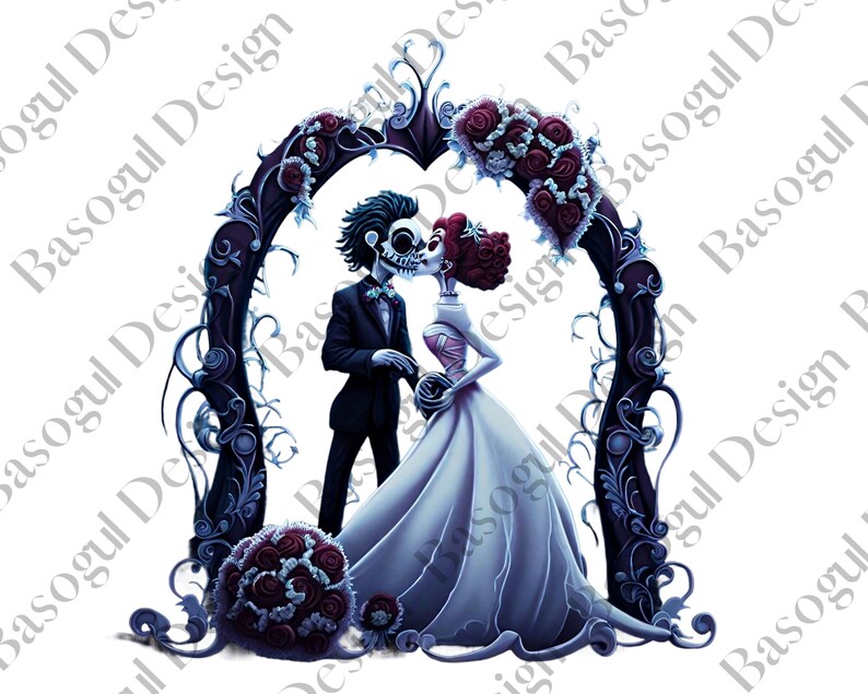 Chibi Horror Wedding Clipart Png, Horror Bride Groom Clipart, Chibi ...