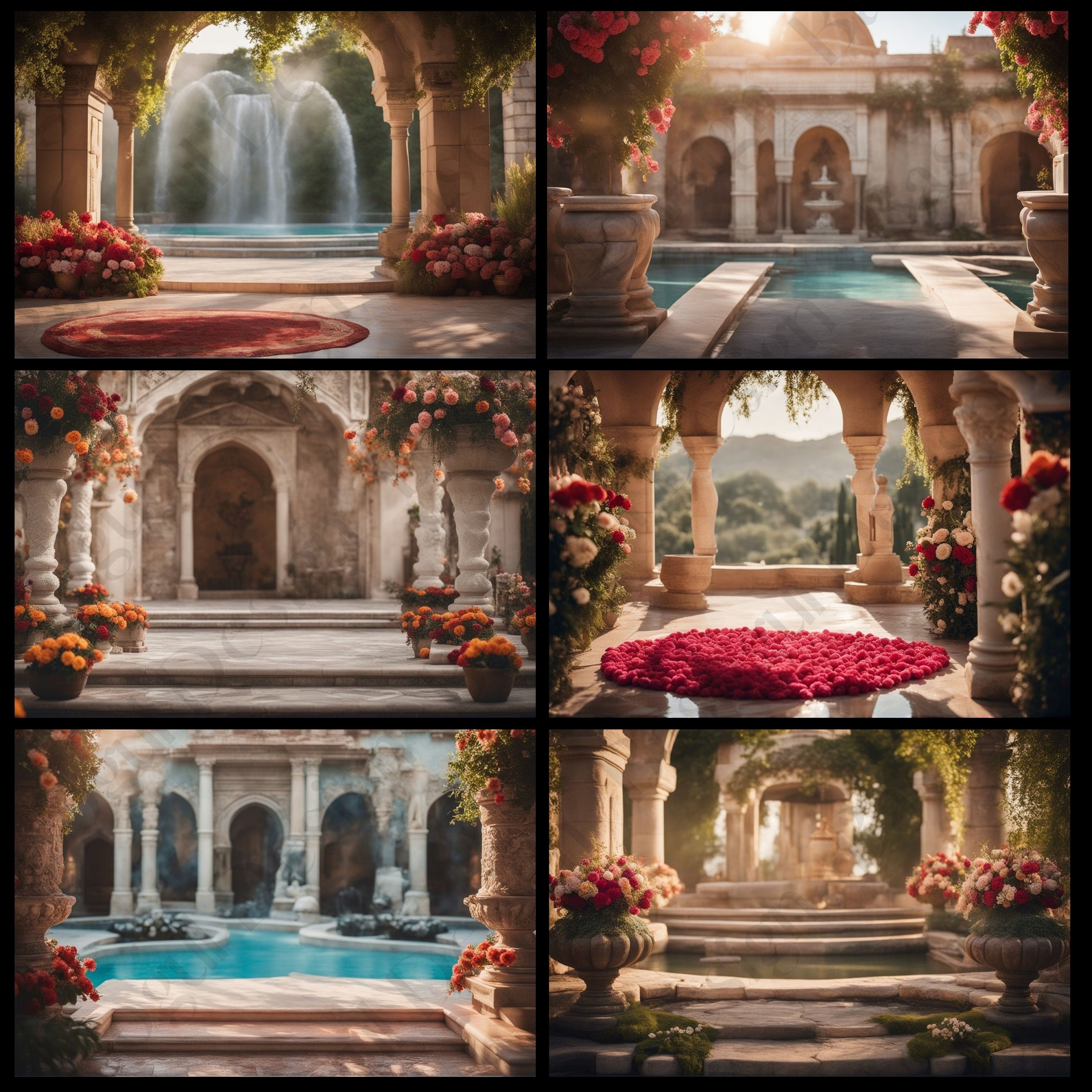 Fountain Maternity Digital Backdrop Photography Background Wedding ...