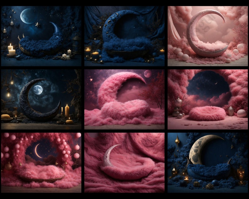 Moon Newborn Digital Backdrop: newborn DIGITAL - Etsy