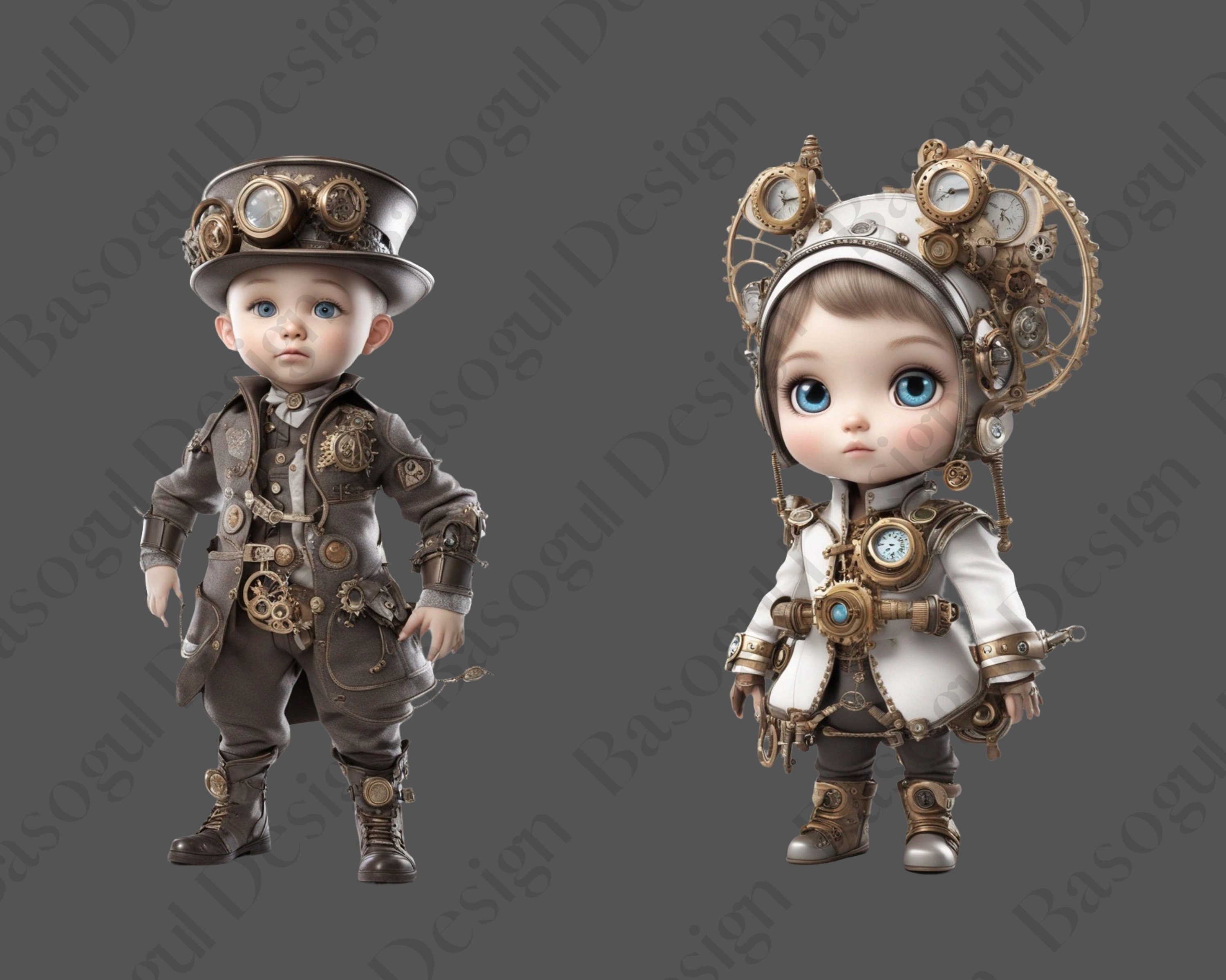 Chibi Steampunk Baby Clipart Png: chibi BABY Clipart 3d Little Girl Boy ...
