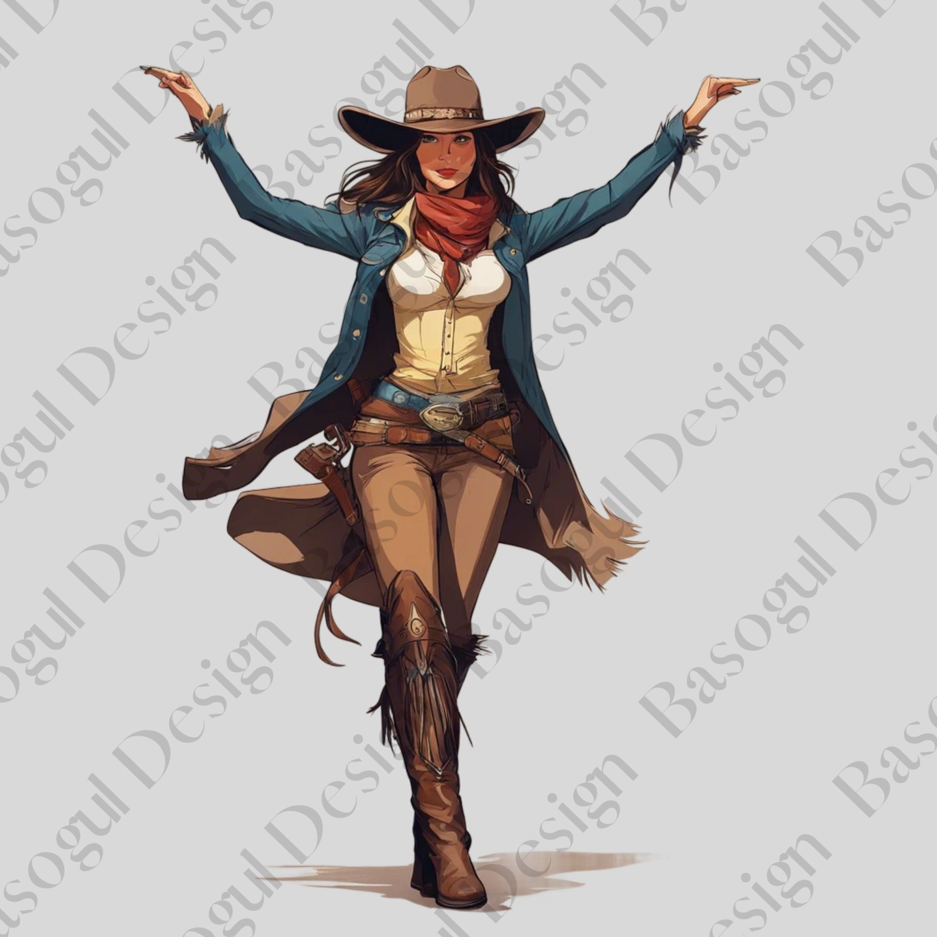 Cowgirl Clipart Png 3d Western Girl Clipart Rodeo Woman Cowgirl Style Clipart Rustic Fashion ...