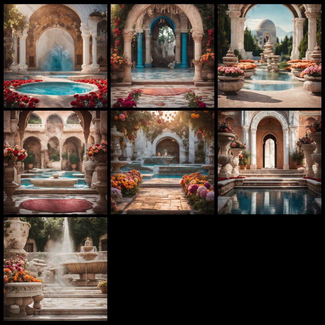 Fountain Maternity Digital Backdrop Photography Background Wedding ...