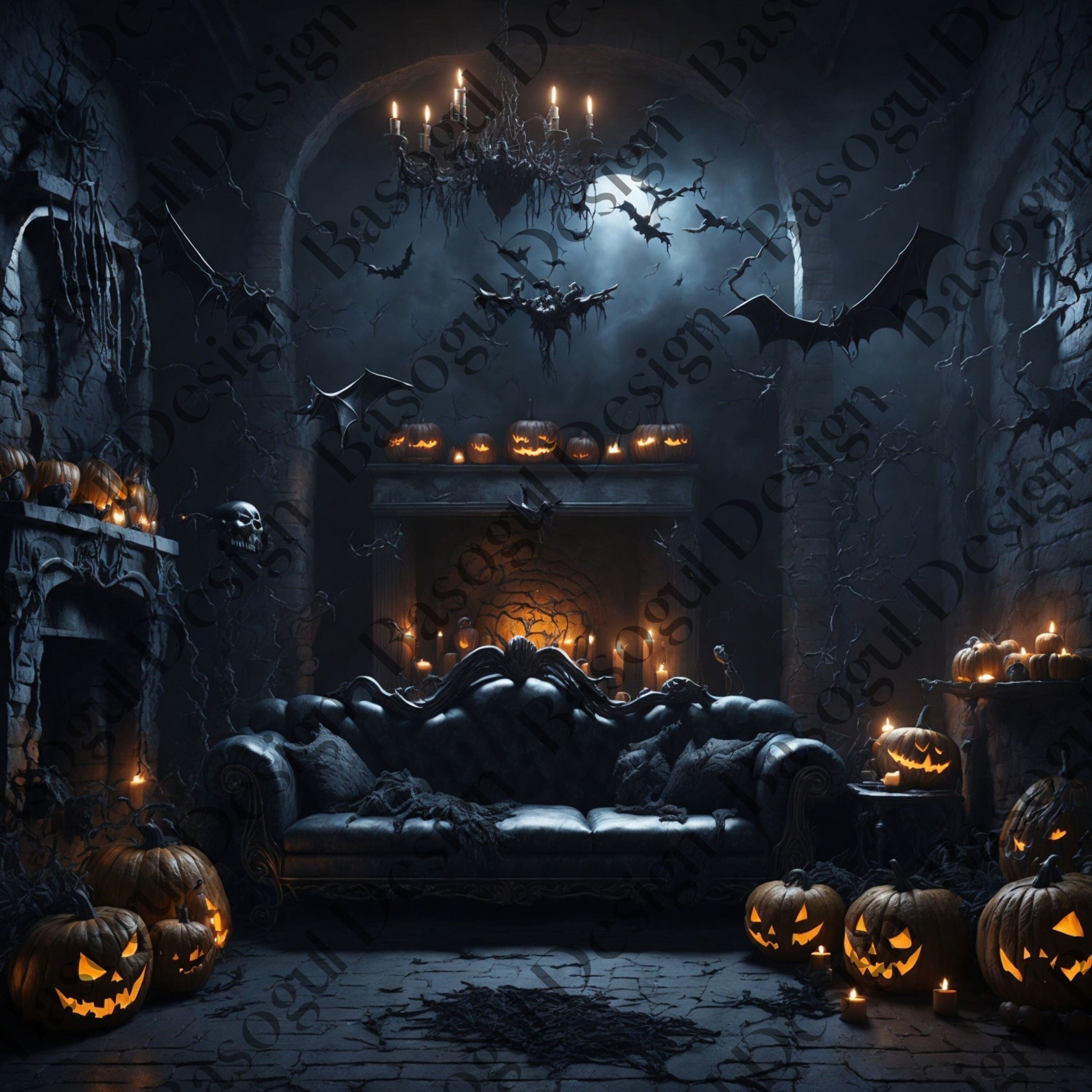 Halloween Backdrop Chair: "halloween DIGITAL Backdrop" Studio Overlay ...
