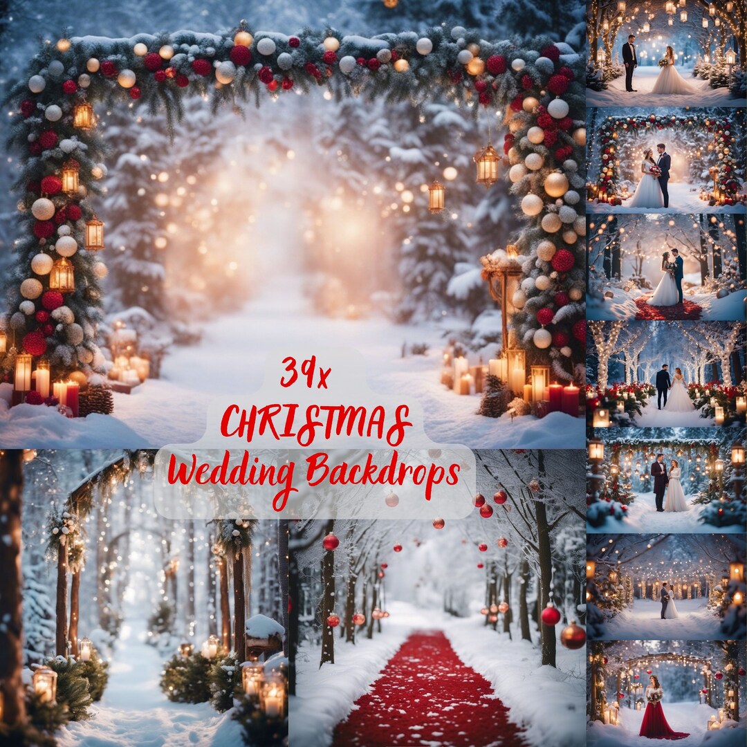 Christmas Wedding Backdrop Photography Background Winter Ceremony ...