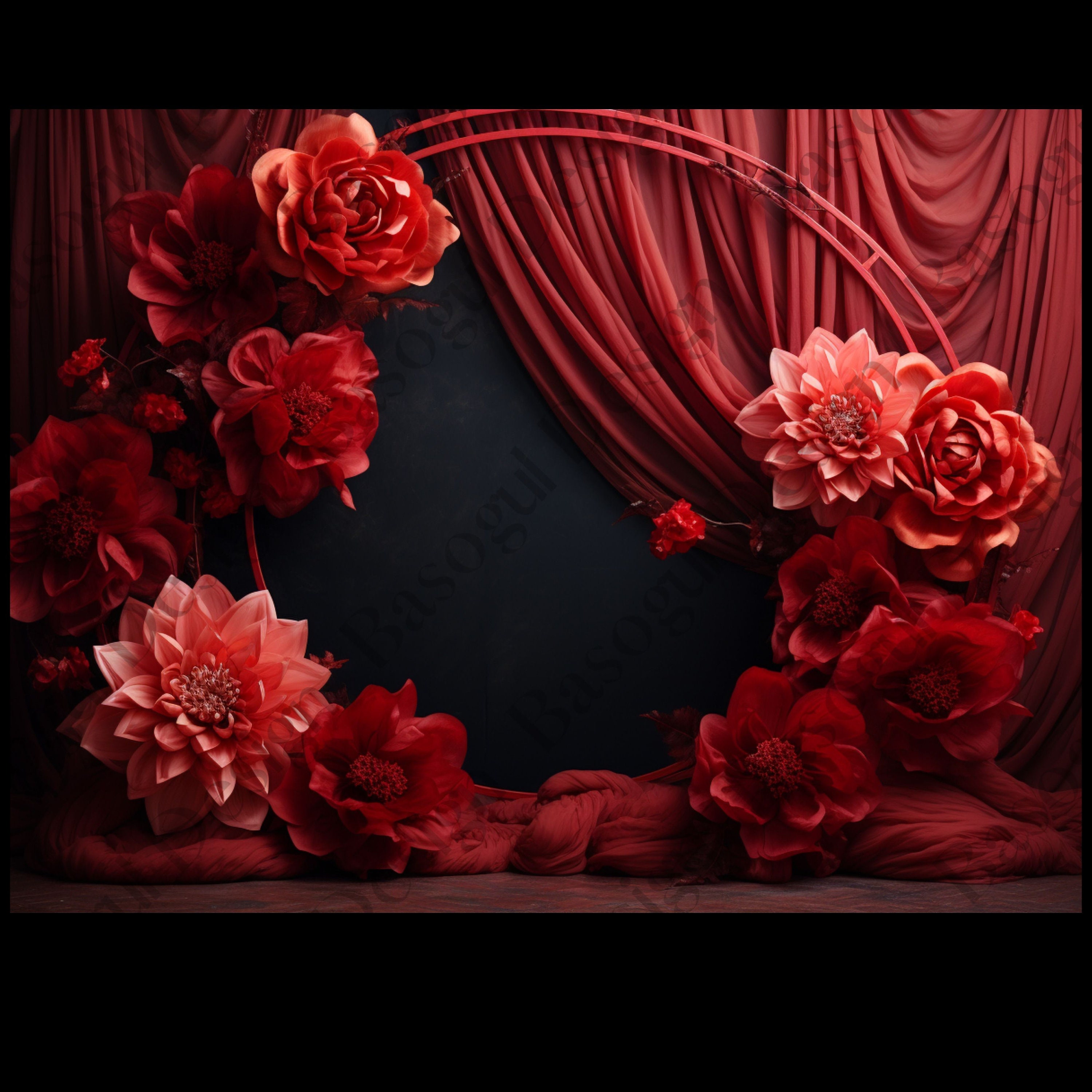 Red Black Maternity Digital Backdrop Photography Background Wedding ...