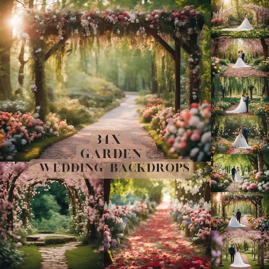 Garden Wedding Backdrop Photography Background Stage Ceremony Maternity ...