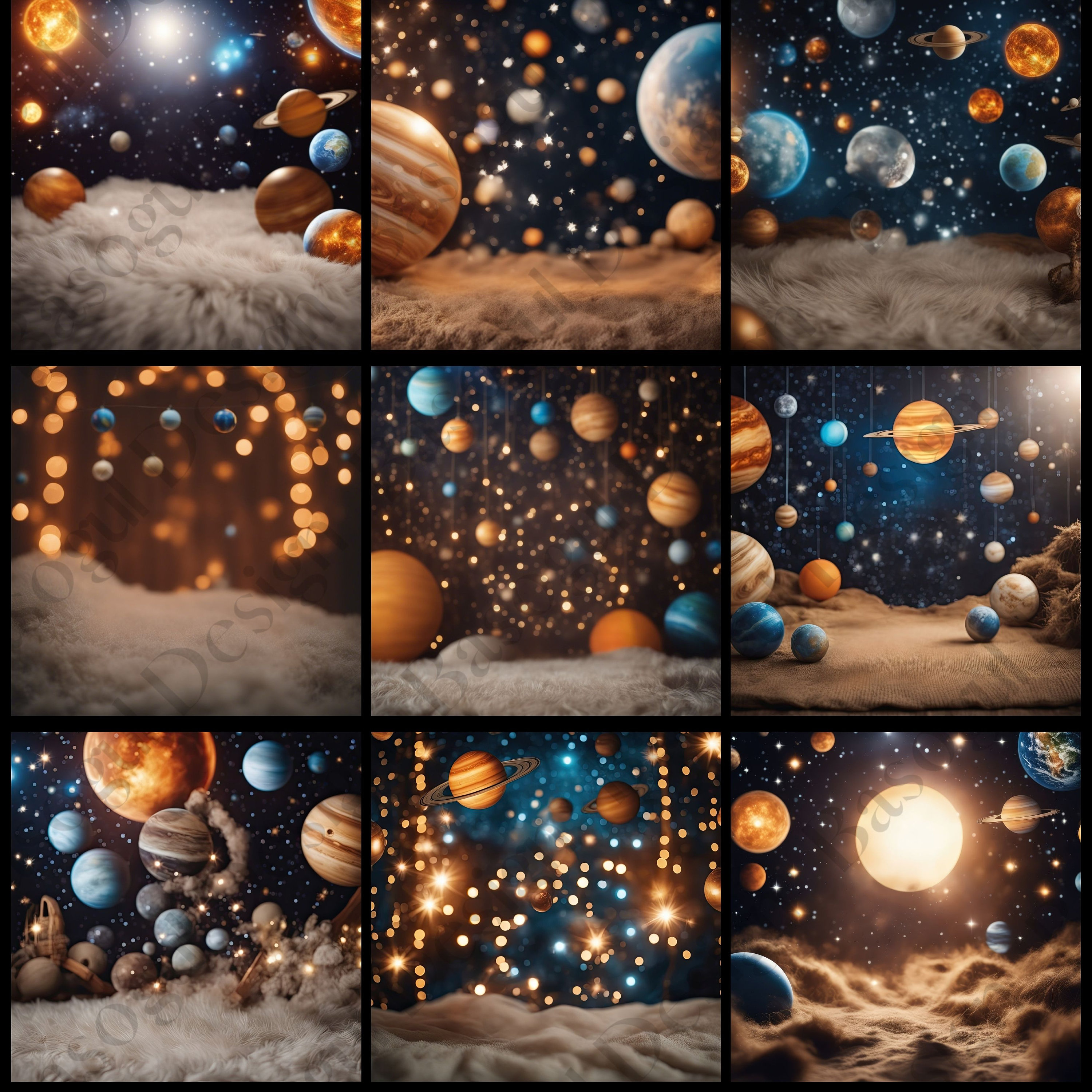 Solar System Baby Digital Backdrop Photography Background Planets Baby ...