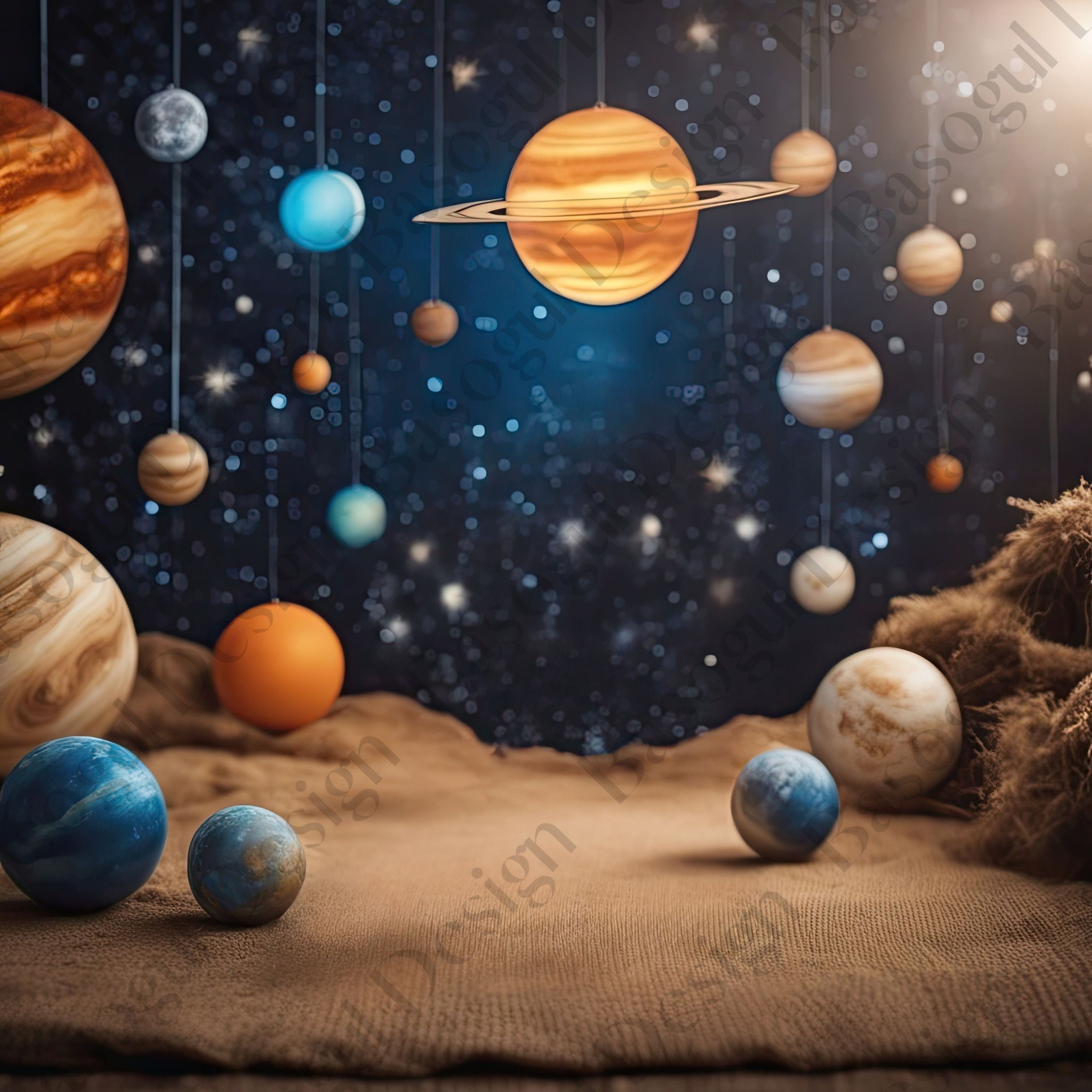 Solar System Baby Digital Backdrop Photography Background Planets Baby ...