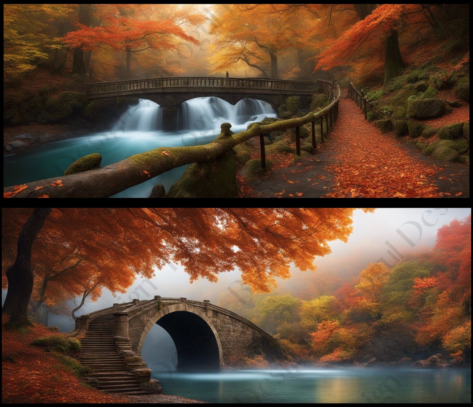 Autumn Bridge Wedding Maternity Backdrop Photography Background ...