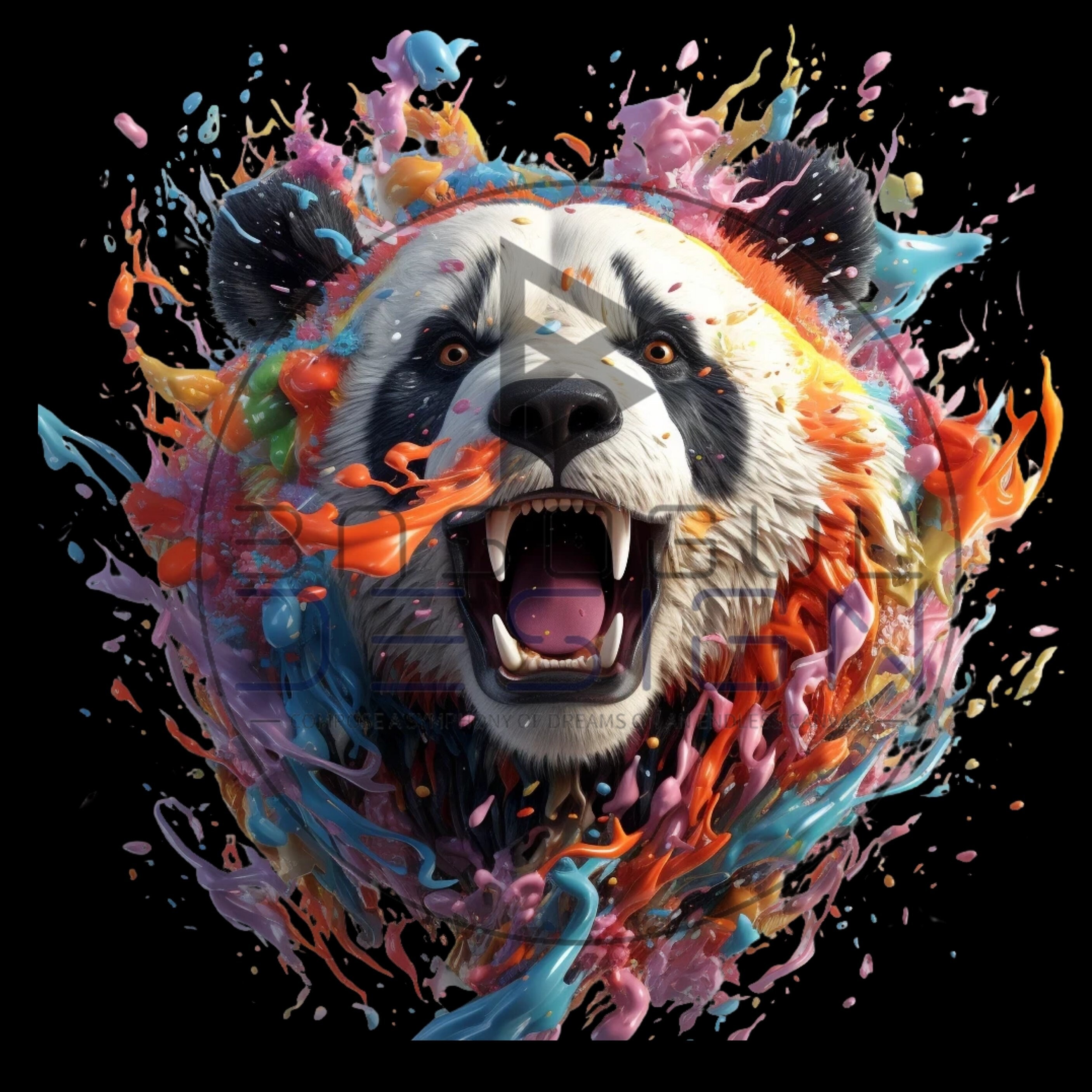 Psychedelic Panda Clipart Png: printable PANDA Clipart Angry Panda ...