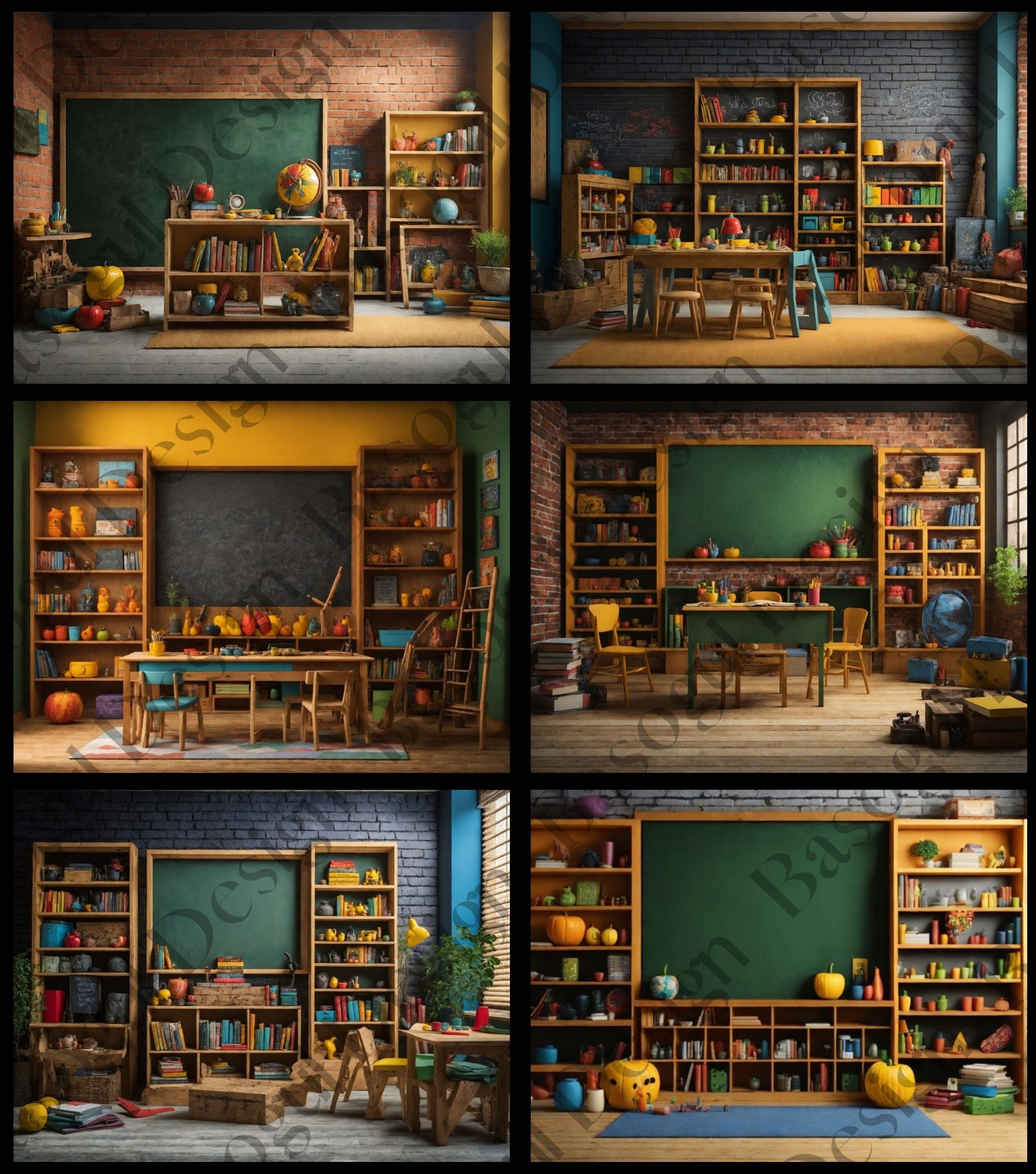 Back to School Digital Backdrops, Composite Photography, Modern ...